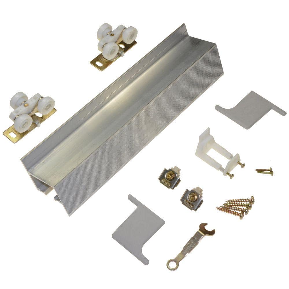 Johnson Hardware 2610F Series 96 in. Track and Hardware Set for Wall ...