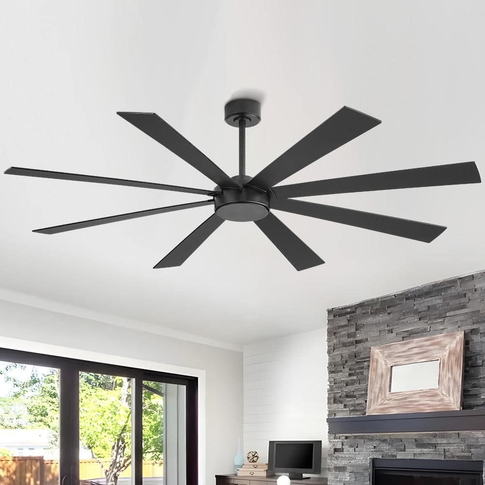 MLiAN 72 in. 8-Plywood Double-Sided Black and Driftwood Blades Indoor ...