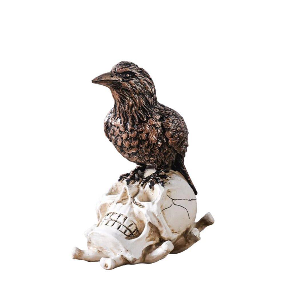 Black Resin Christmas Raven Candle Holder Witchy Occult Altar Decor ...