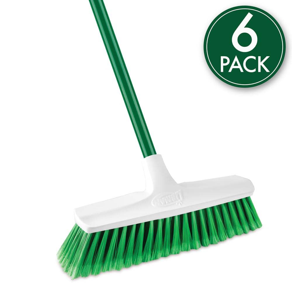 Libman 13 in. Smooth Surface Push Broom with Steel Handle (6-Pack) 1940 ...