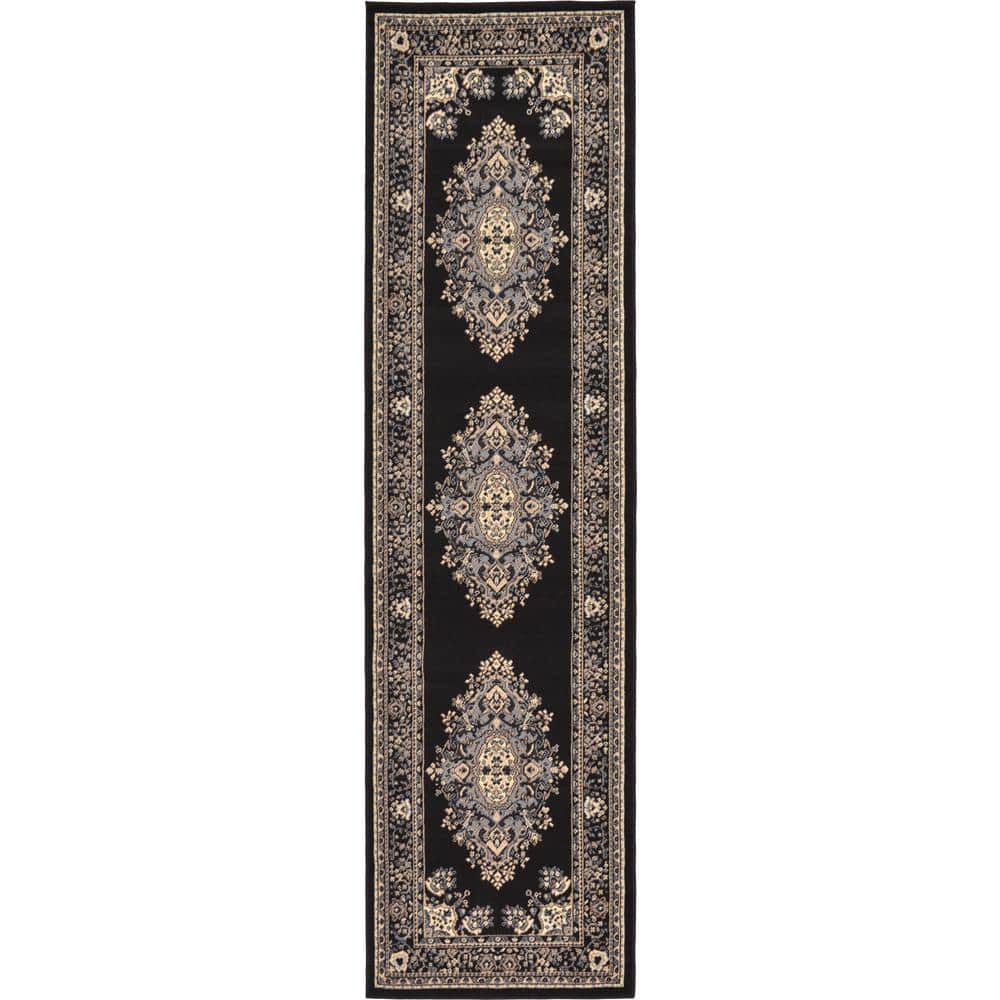 Unique Loom Reza Washington Black 2' 7 x 10' 0 Runner Rug 3128754 - The ...