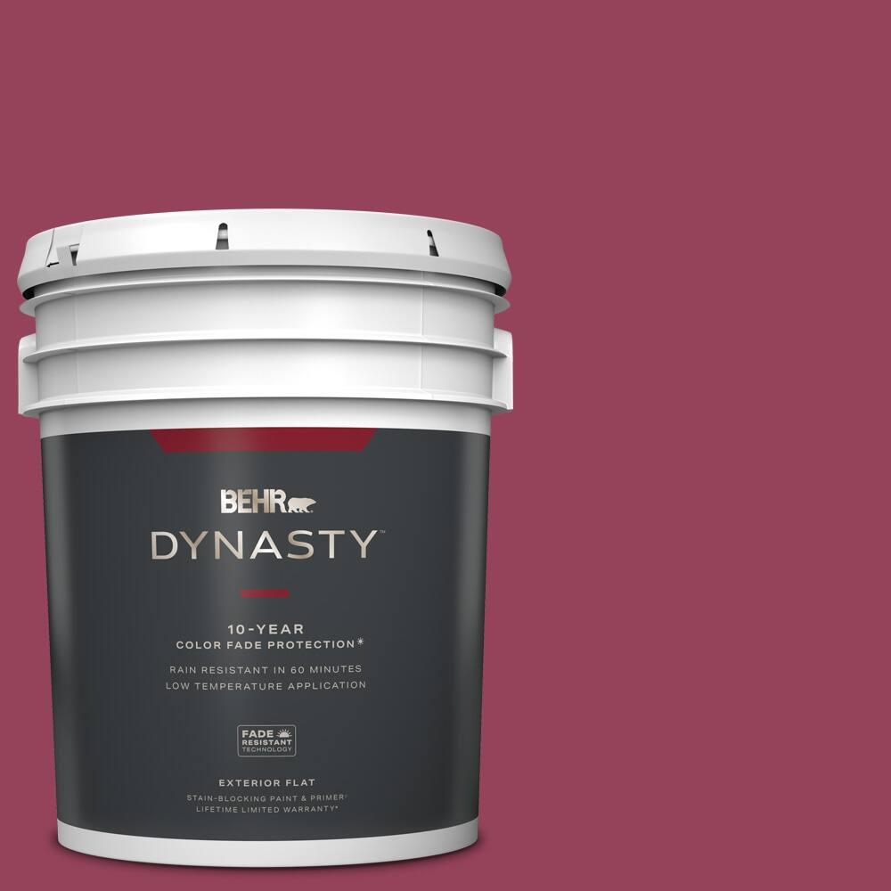BEHR DYNASTY 5 gal. #110B-7 Raspberry Pudding Flat Exterior Stain ...