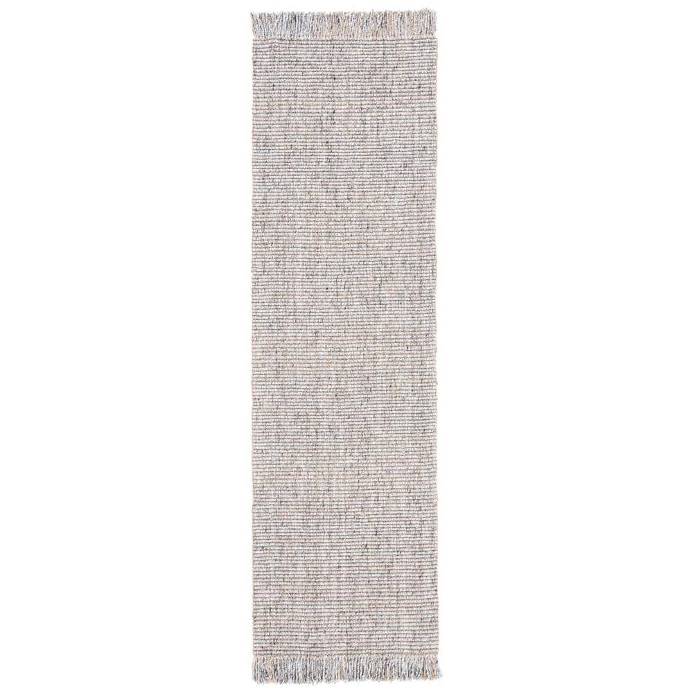 SAFAVIEH Natural Fiber Gray/Beige 2 ft. x 10 ft. Woven Thread Runner ...