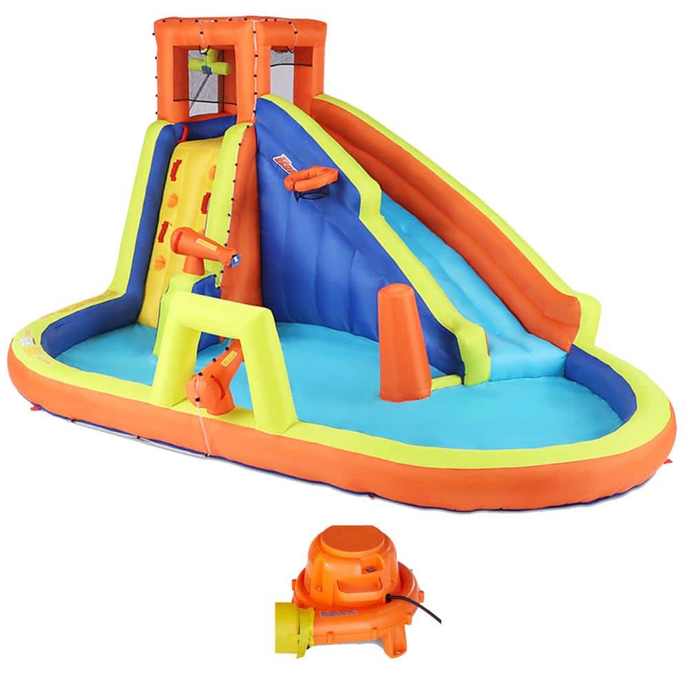 BANZAI Safari Splash Water Park PVC Inflatable Bouncer Slide with ...