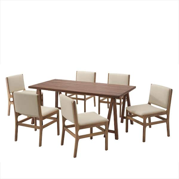 CHRISTOPHER KNIGHT HOME Capps 7-Piece Walnut Finish Dining Set with ...