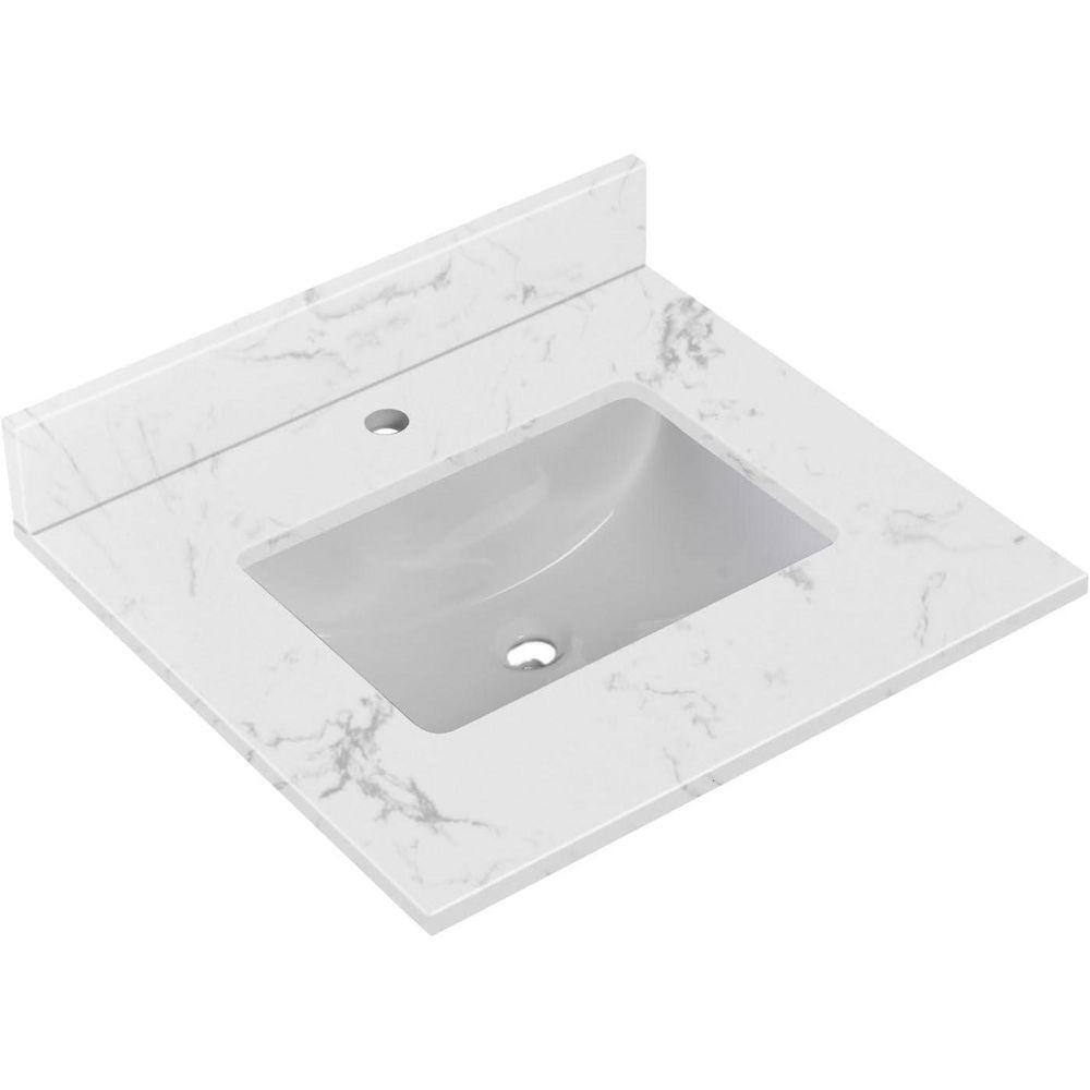 NTQ Etyi 24 in. Engineered Stone Vanity Backsplash Bathroom Vanity Back ...
