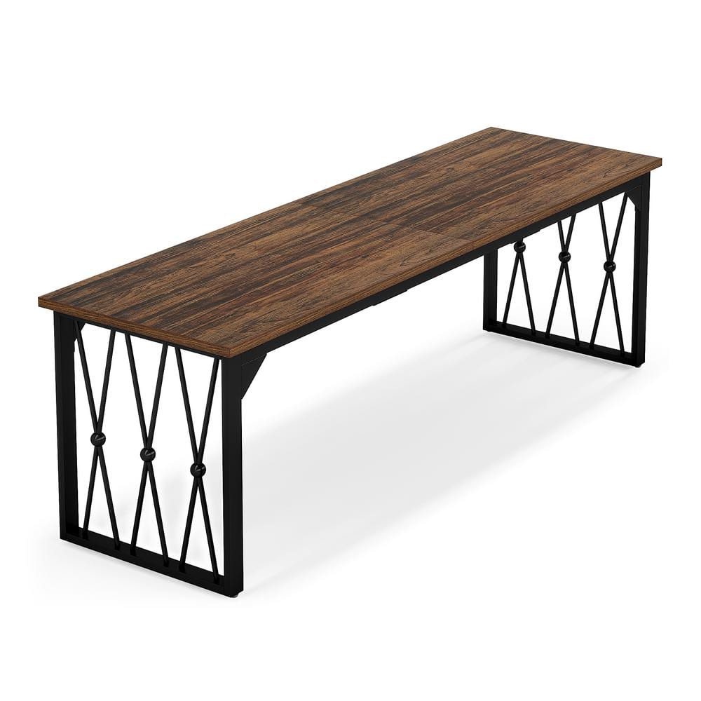 BYBLIGHT Moronia 78.7 in. Rectangular Brown and Black Engineered Wood ...