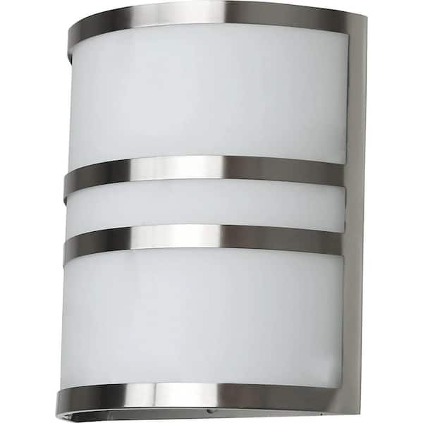 Sunlite Brushed Nickel Outdoor Hardwired Cylinder Wall Sconce with No ...