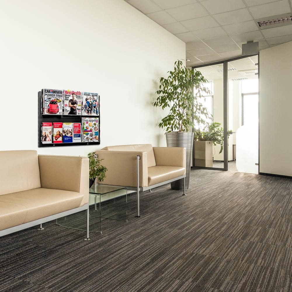 AdirOffice 29 in. x 48 in. Black Adjustable Pockets Clear Acrylic ...