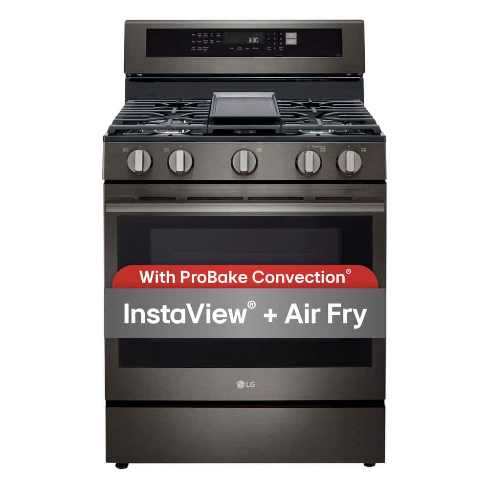 LG 30 in. 5 Burners Freestanding Gas Range in Black Stainless Steel ...