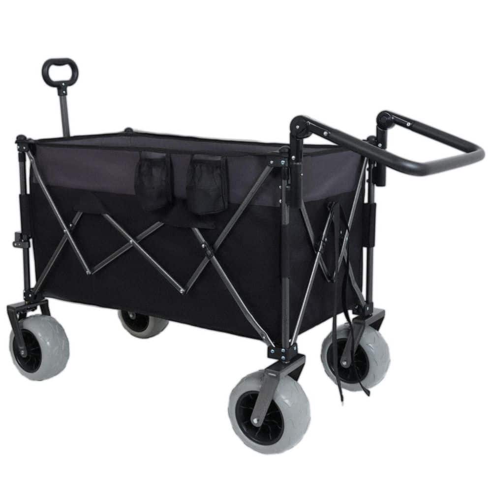 22 cu. ft. Multi-Functional Push-Pull Folding Steel Garden Cart ...