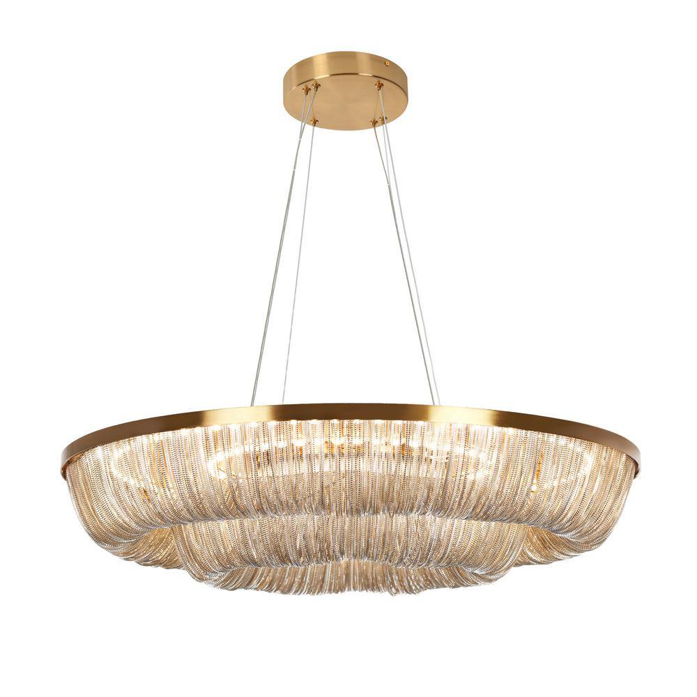 LNC Shoebill 1-Light Dimmable Integrated LED Plating Brass Chandelier ...