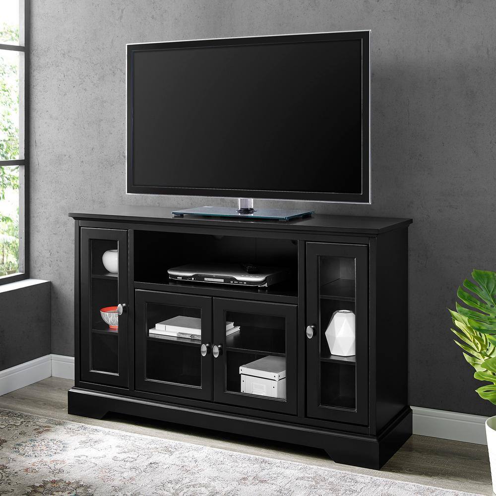 Walker Edison Furniture Company Highboy 52 in. Black Composite TV Stand ...