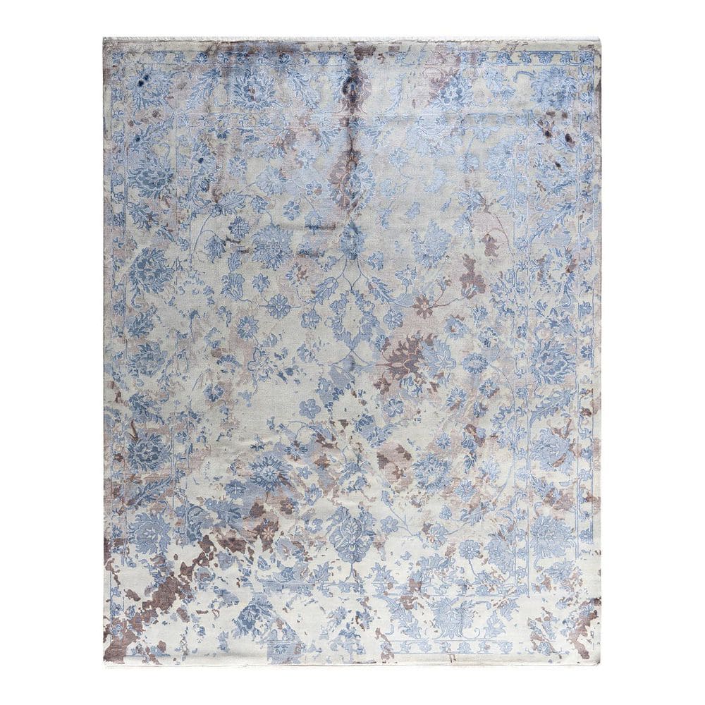 Chloe & Olivia Home Ikat Gray 8 x 10 Abstract Wool Indoor Area Rug ...