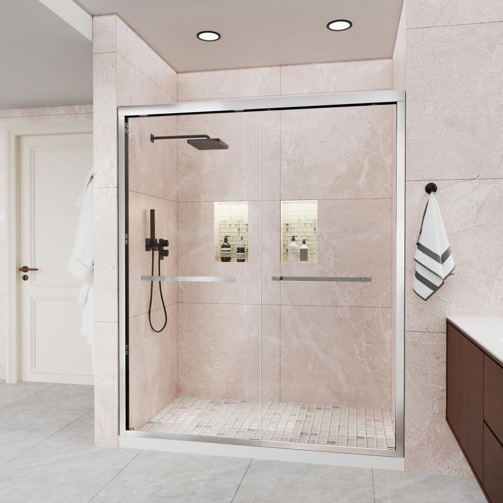 Reviews for Heckfiel 56 in.-60 in. W x 72 in. H Double Sliding Framed ...