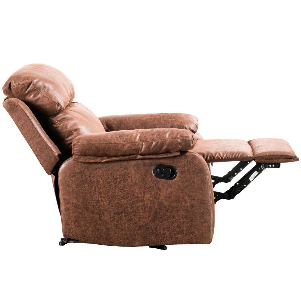 Buy Breathabo Dark Brown Suede Fabric Manual Recliner Chair Online at ...