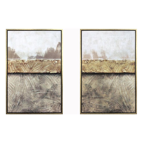 Classy Art 2-Piece Framed Mixed Media Abstract Wall Art 47 in. x 32 in ...