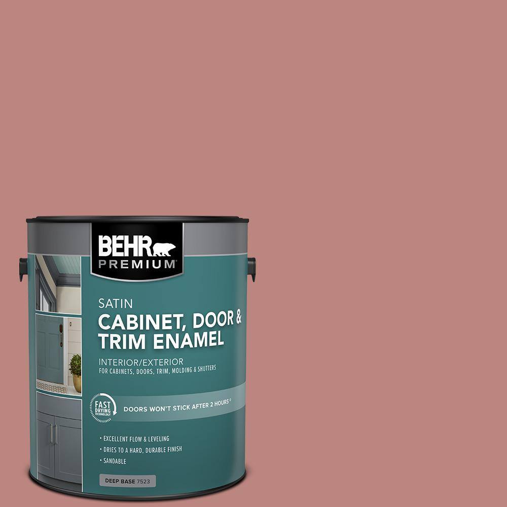 BEHR PREMIUM 1 gal. #S150-4 Red Clover Satin Enamel Interior/Exterior ...