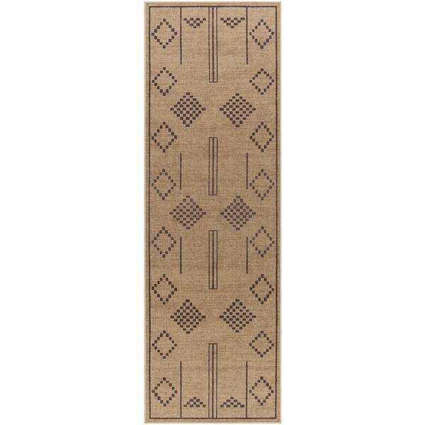 Livabliss Ez Jute Light Brown 2 ft. x 8 ft. Machine-Washable Rug ...