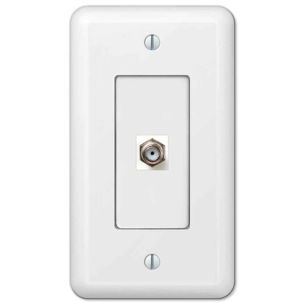 AMERELLE Declan 1 Gang Coax Steel Wall Plate - White 935CXW - The Home ...