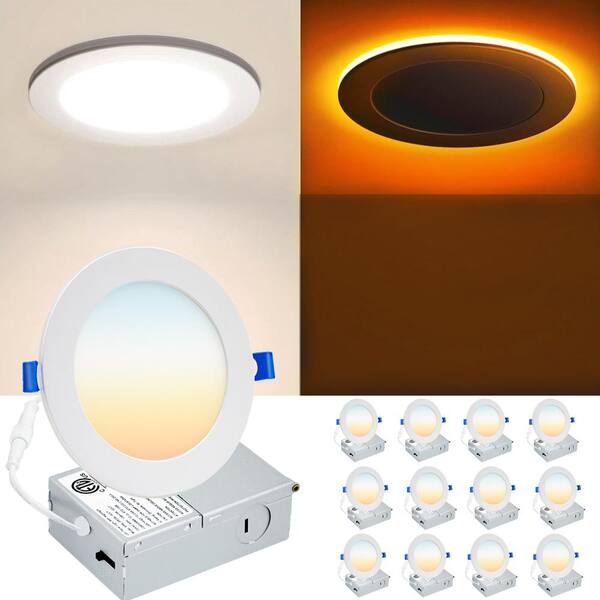 WYZM 4 in. Adjustable 5CCT Can less Dimmable 0-10v integrated LED ...