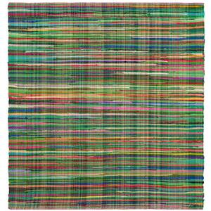 SAFAVIEH Rag Rug Green/Multi 6 ft. x 9 ft. Striped Area Rug RAR240E-6 ...