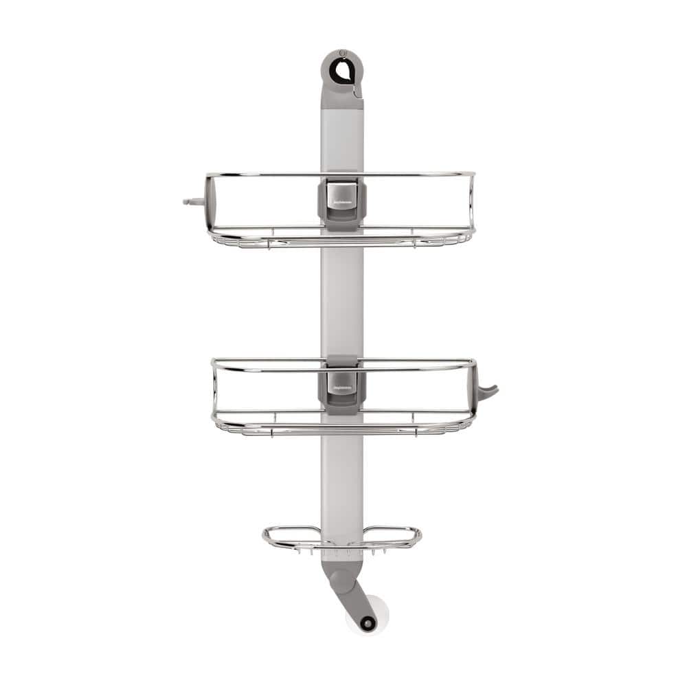 simplehuman 3-Tier Adjustable Shower Caddy in Aluminum and Stainless ...