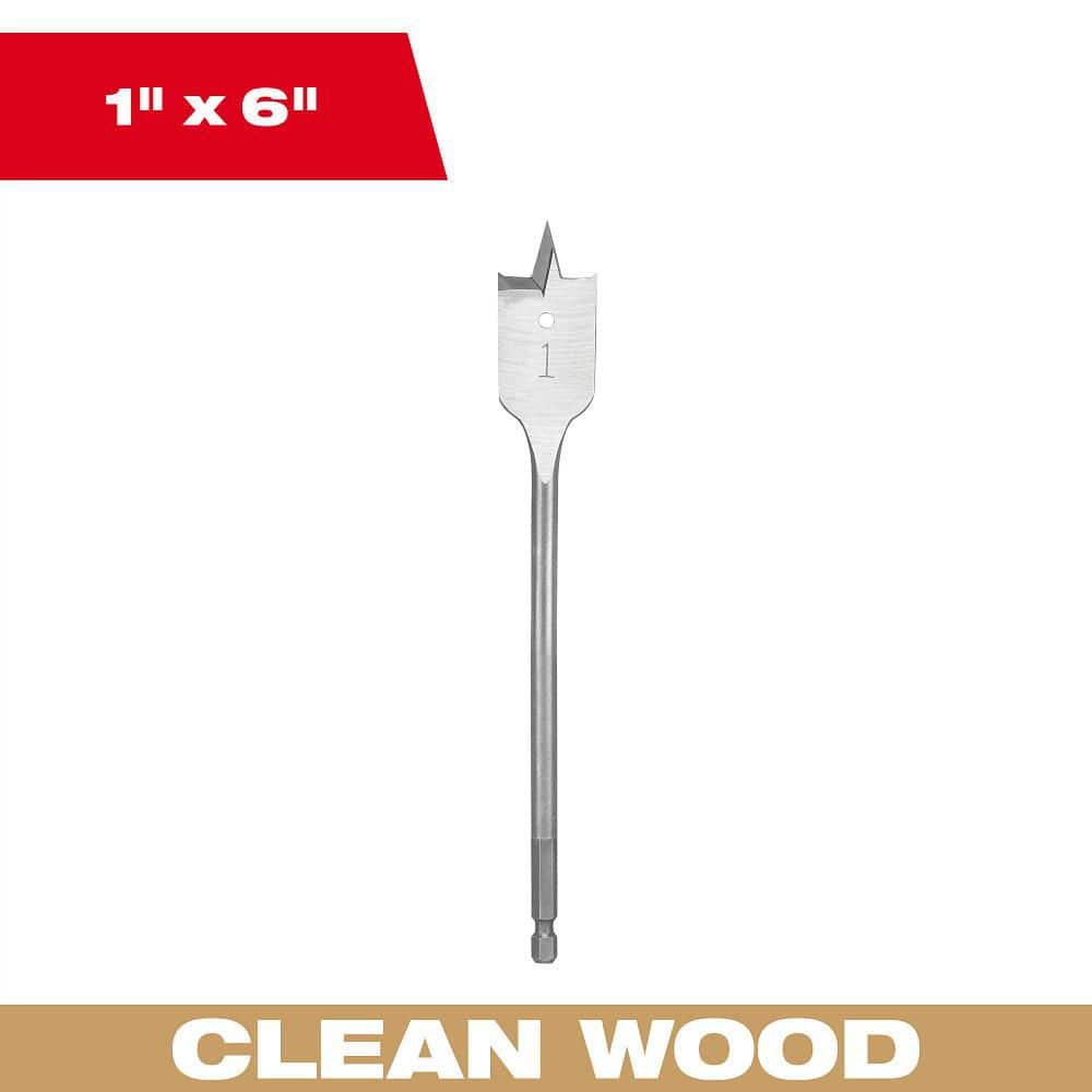 Milwaukee 1 in. x 6 in. Flat Wood Boring Bit 48-27-1001 - The Home Depot