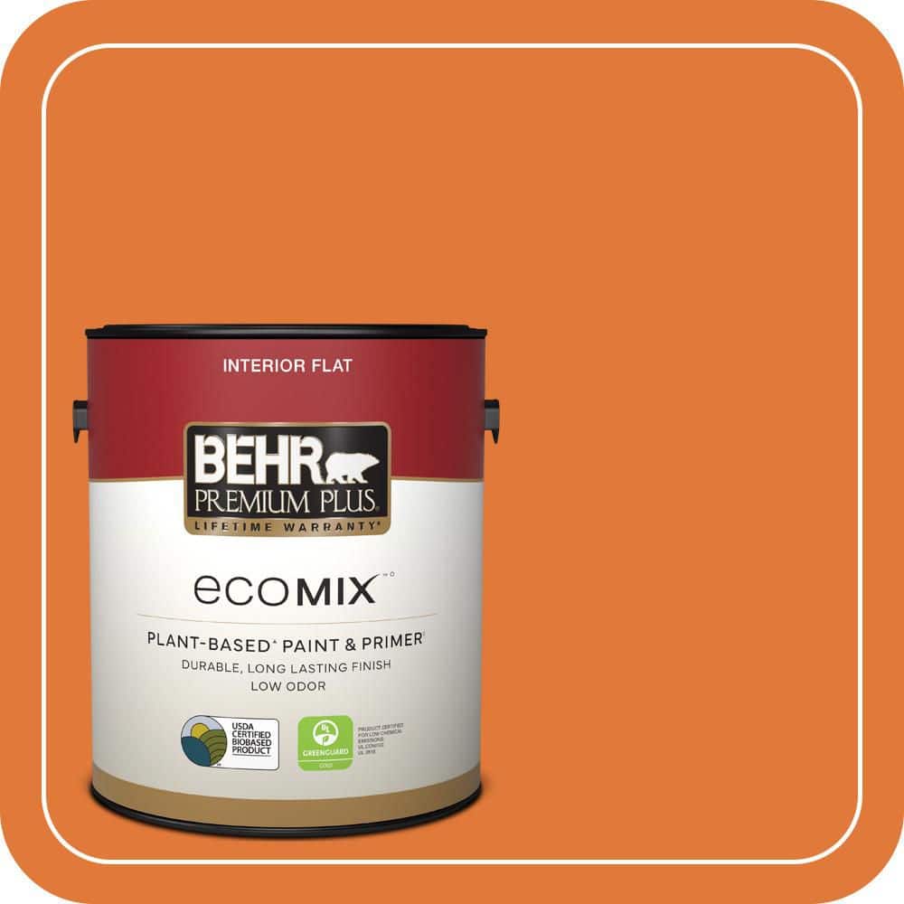 BEHR PREMIUM PLUS 1 gal. #S-G-260 Citrus Blast Flat EcoMix Plant-Based ...