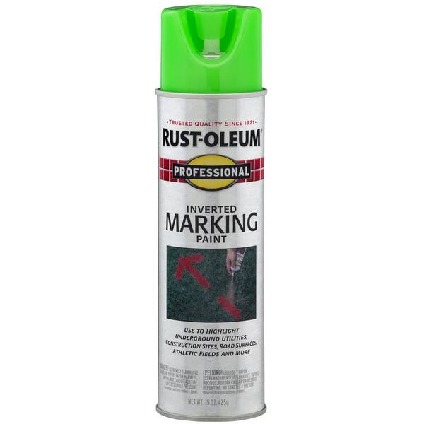 Rust-Oleum Professional 15 oz. Fluorescent Green Inverted Marking Spray ...