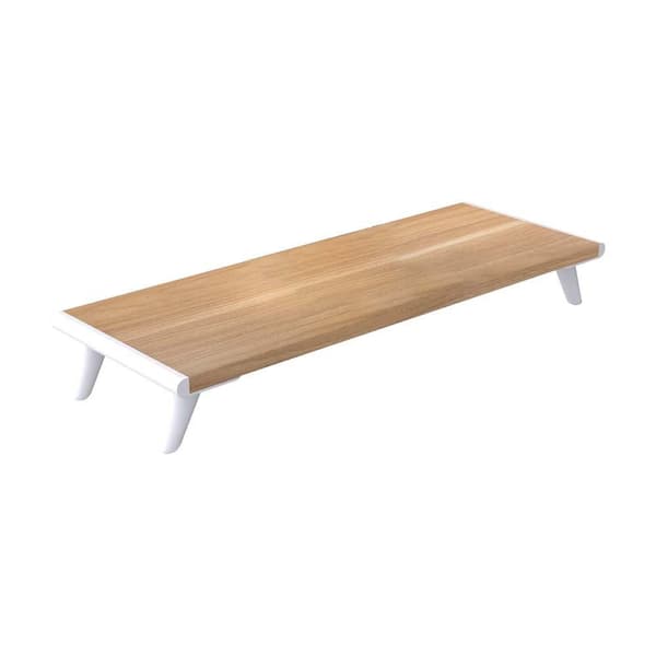 Dual Monitor Stand Riser 39Inch Large Wooden Desktop Organizer Shelf ...