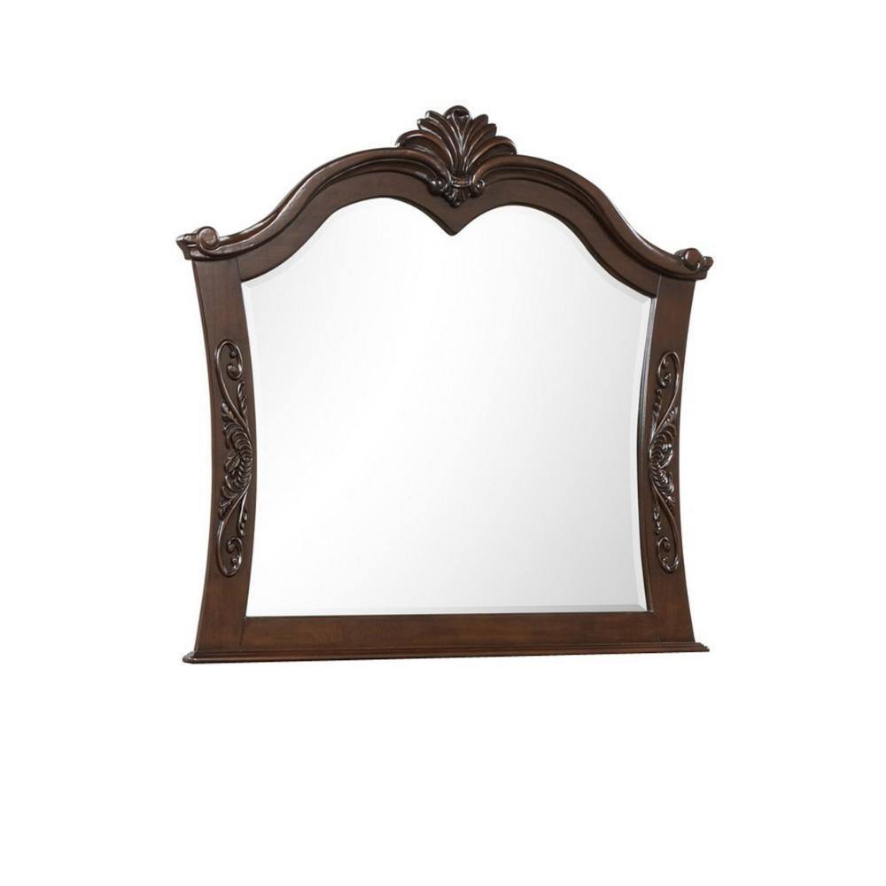 Benjara Brown 2 in. W x 43 in. H Modern Square Wood Dresser Mirror ...
