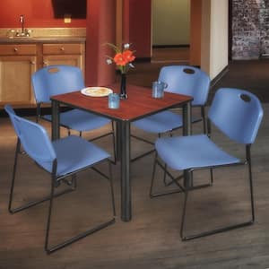Regency Kee 30 in Cherry Top Square Breakroom Table Desk, Black Legs, 4 ...