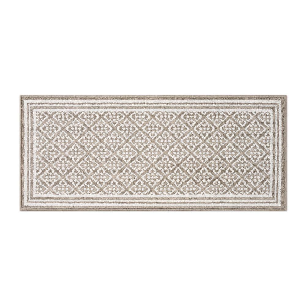 Laura Ashley Isla 2-Tone Linen/Ivory 2 ft. x 5 ft. Tufted Geometric ...