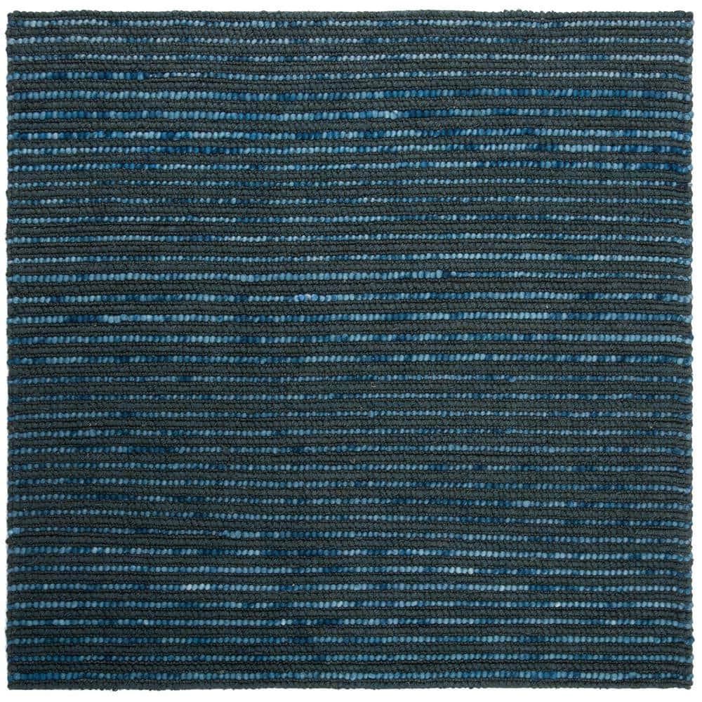 SAFAVIEH Bohemian Dark Blue/Multi 10 ft. x 10 ft. Striped Square Area ...