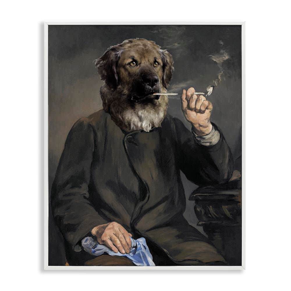 Stupell Industries Smoking Historical Dog by Alicia Longley White ...