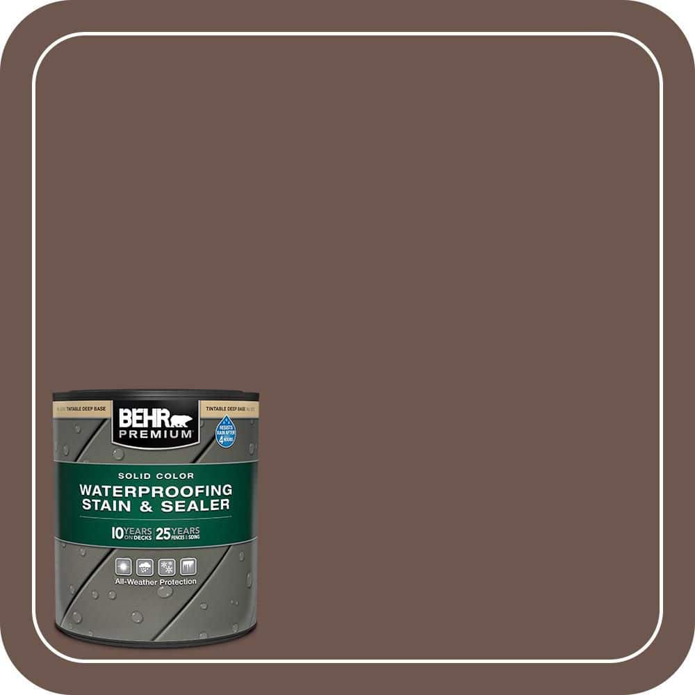 BEHR PREMIUM 1 qt. #N170-6 Natural Bark Solid Color Waterproofing ...