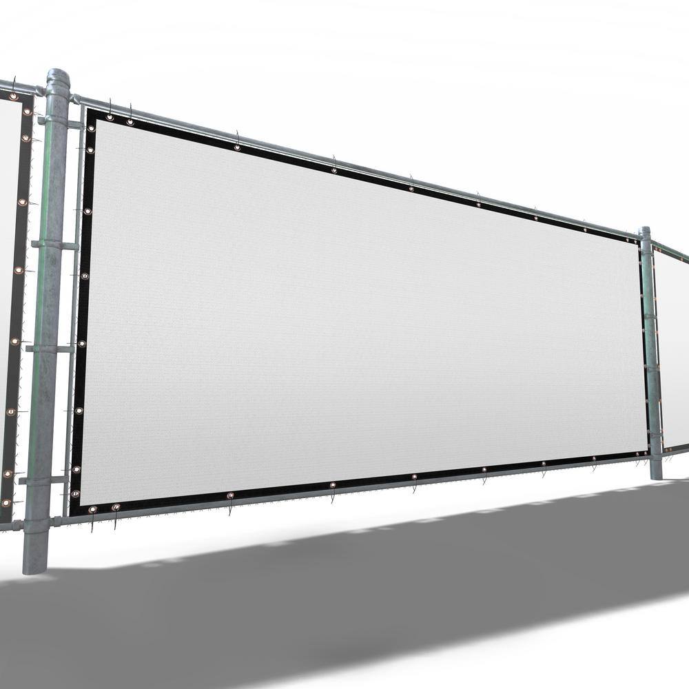 ROYAL SHADE 46 in. x 10 ft. White Mesh Fabric Privacy Fence Screen with ...