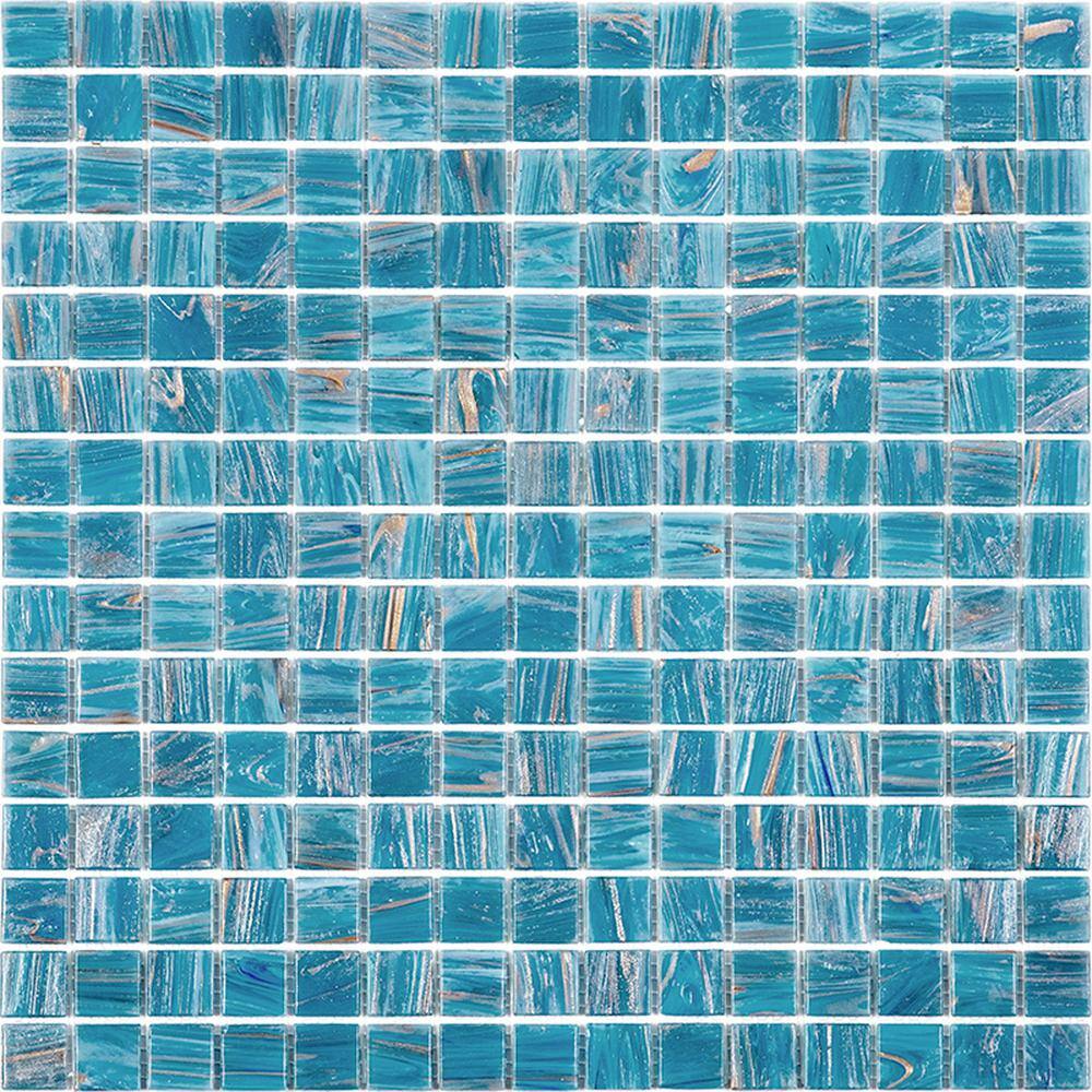 Apollo Tile Celestial Glossy Bright Cerulean Blue 12 in. x 12 in. Glass ...