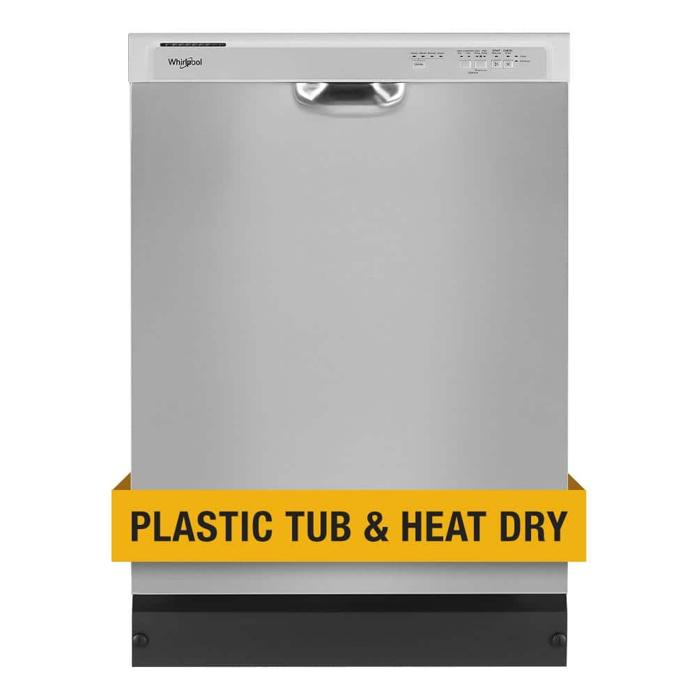 Whirlpool 24 in. Front Control Built-In Tall Tub Dishwasher in ...