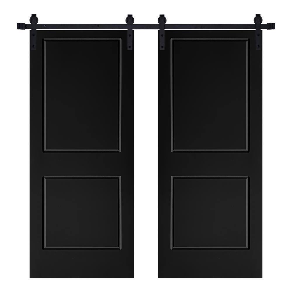 AIOPOP HOME Modern 2-Panel Designed 84 in. x 96 in. MDF Panel Black ...