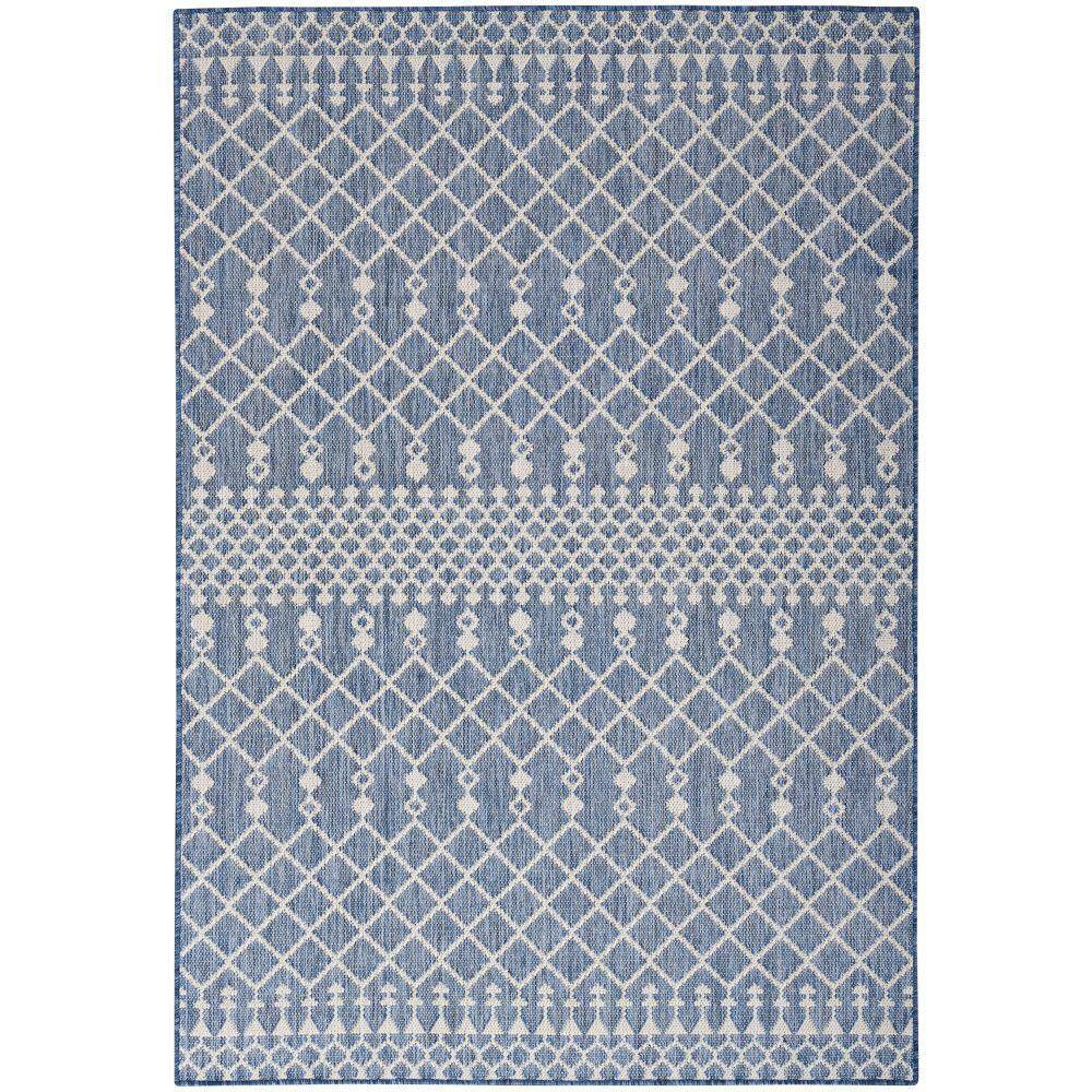 Nourison Positano Navy Blue 7 ft. x 10 ft. Moroccan Contemporary Area ...