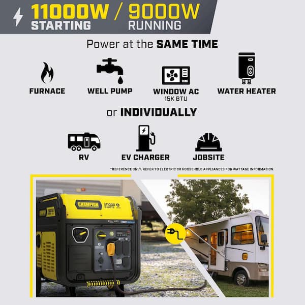 Champion Power Equipment 11000-Watt Wireless Remote Start Gasoline ...