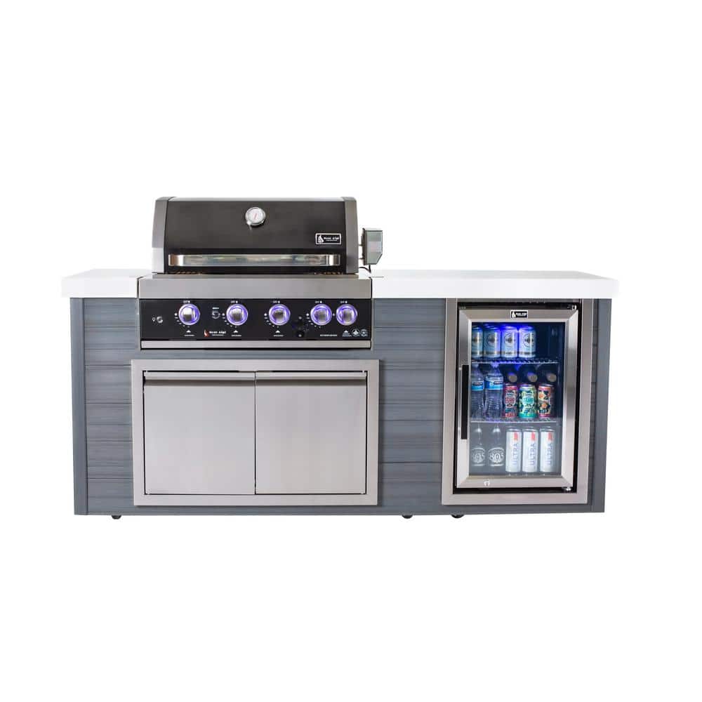 MONT ALPI Artwood Series 4 Burner HDPE Outdoor Kitchen Propane Natural ...