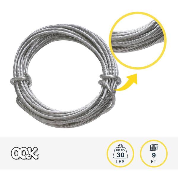 OOK 1-1/4 in. x 9 ft. 30 lb. Stainless Steel Hanging Wire 534690 - The ...