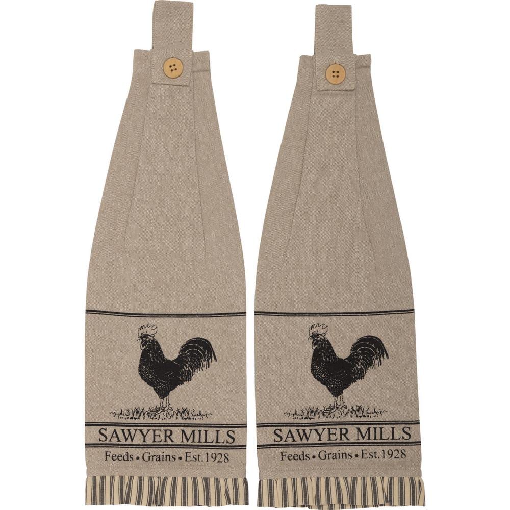 VHC BRANDS Sawyer Mill Beige Charcoal Poultry Button Loop Cotton ...