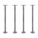 PIPE DECOR 1 in. x 1 ft. L Black Steel Pipe Flange Table Leg Kit (Set ...