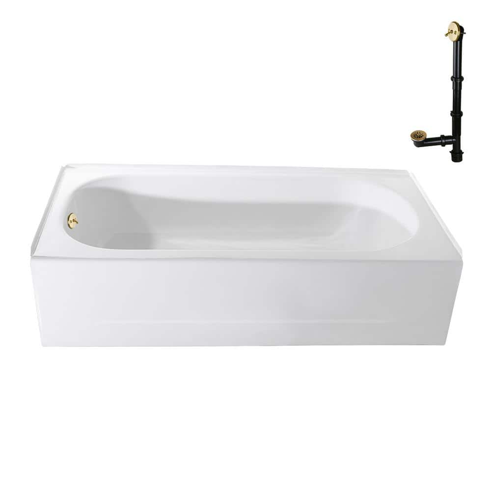 Streamline 60 in. x 30 in. Porcelain-Enameled Steel Alcove Bathtub ...