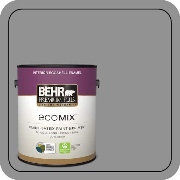 BEHR PREMIUM PLUS 1 gal. #N520-4 Cool Ashes Eggshell Enamel EcoMix ...