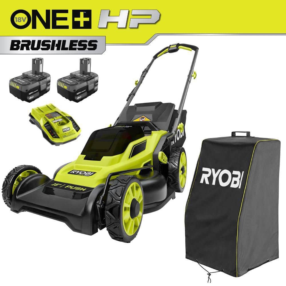 RYOBI ONE+ HP 18V Brushless 16 in. Cordless Walk Behind Push Mower w ...